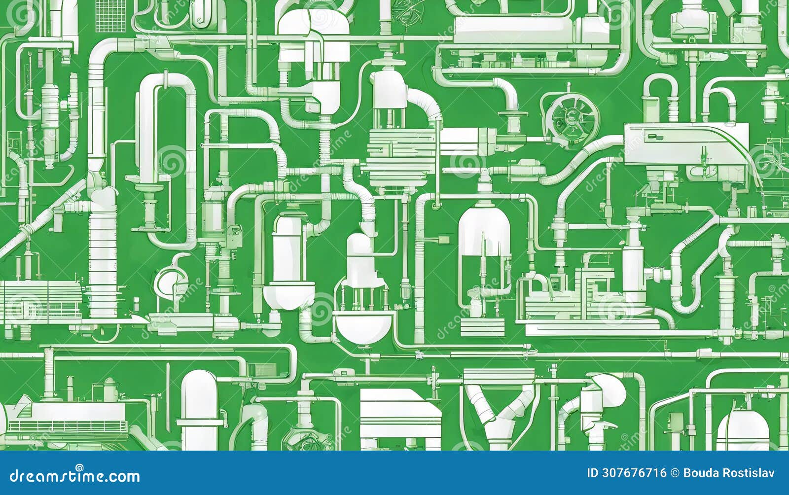 Complex Network Of Green Pipes And Valves Royalty-Free Stock Image ...