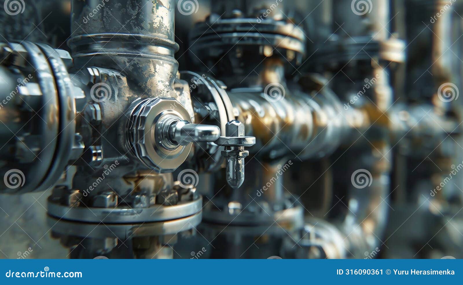 A Complex Network of Industrial Pipes and Valves Interconnecting in a ...