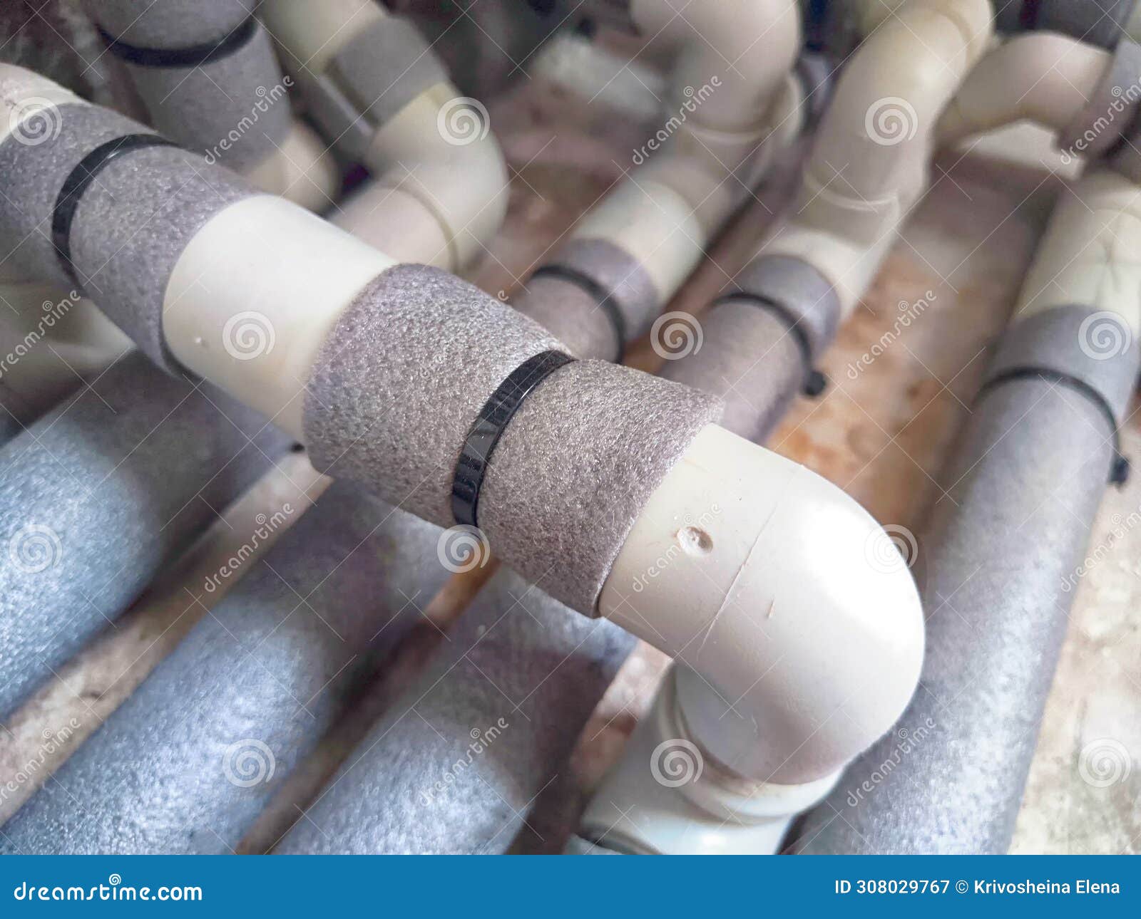 Complex Network of Insulated Pipes in an Industrial Setting. Maze of ...