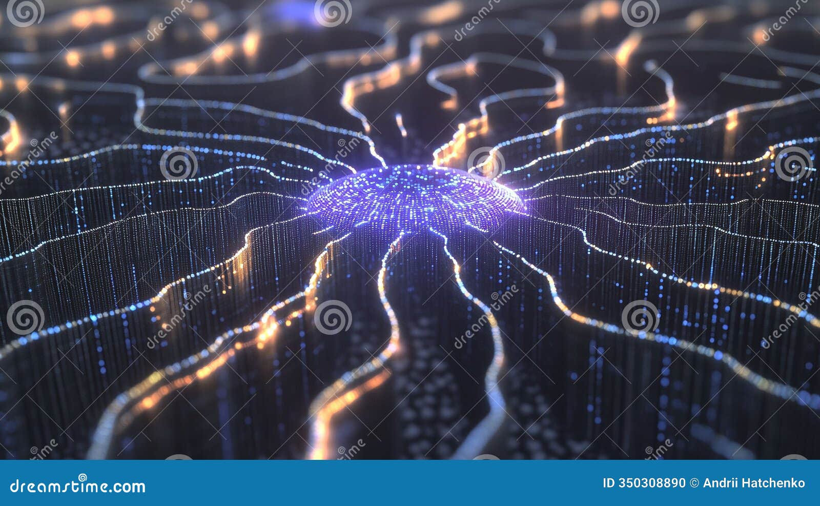 Complex Network of Interconnected Nodes and Lines Forming a Neural Network Visualization with ...