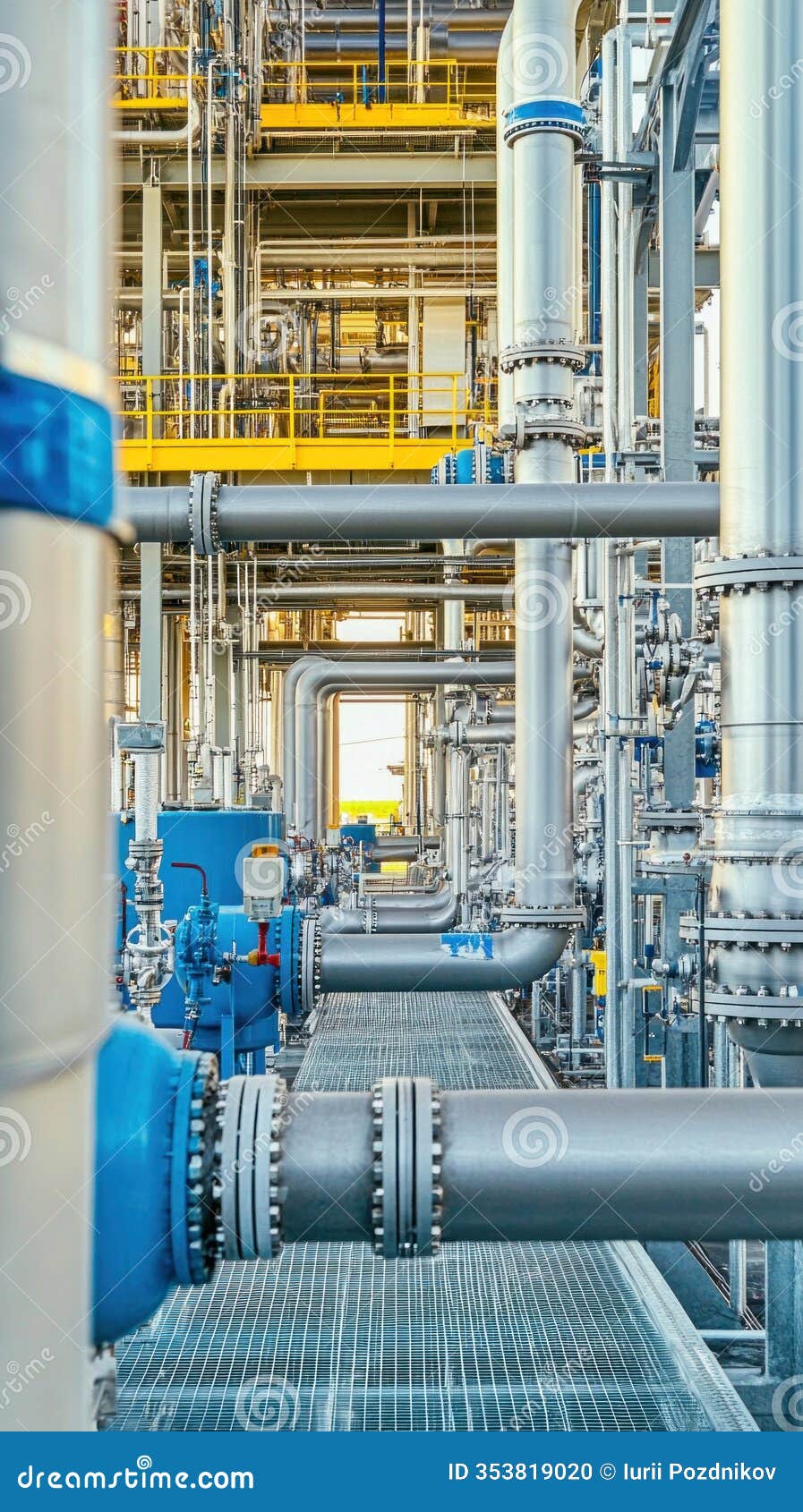 Complex Network of Pipes and Valves in Industrial Plant Stock Photo ...