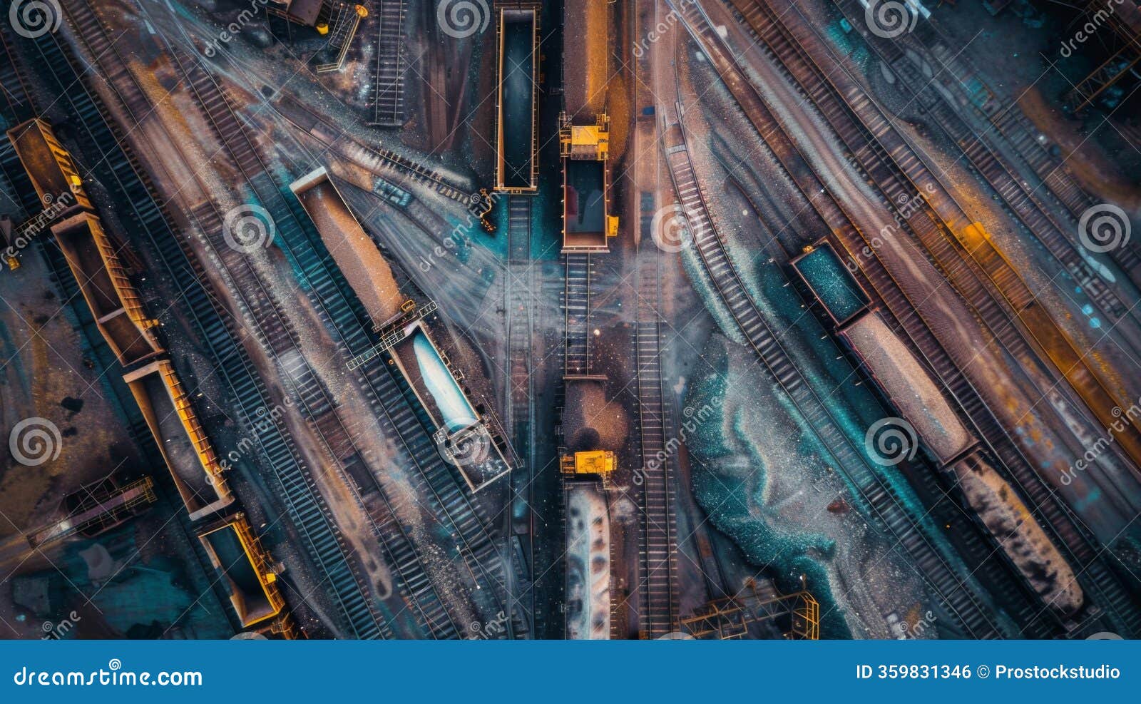 Complex Network of Train Tracks and Cargo Containers in a Rail Yard ...