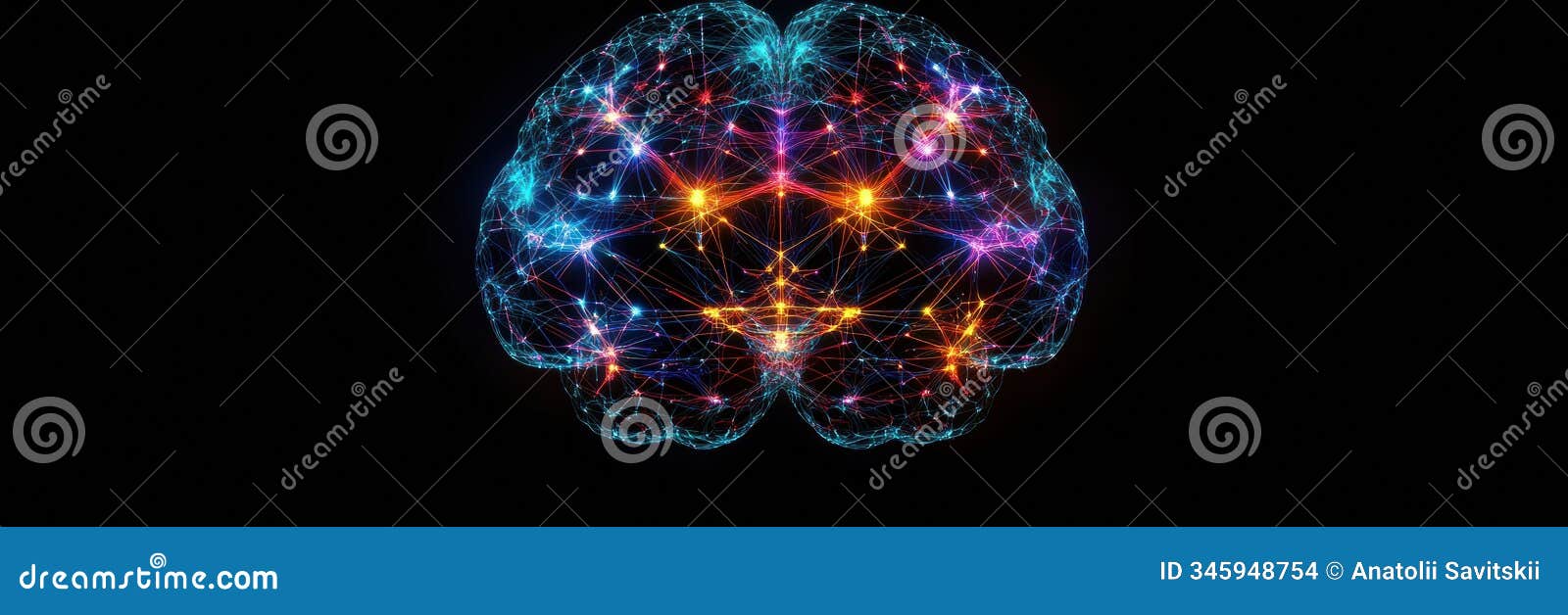 Complex Network of Vibrant Colors Represents a Digital Brain ...