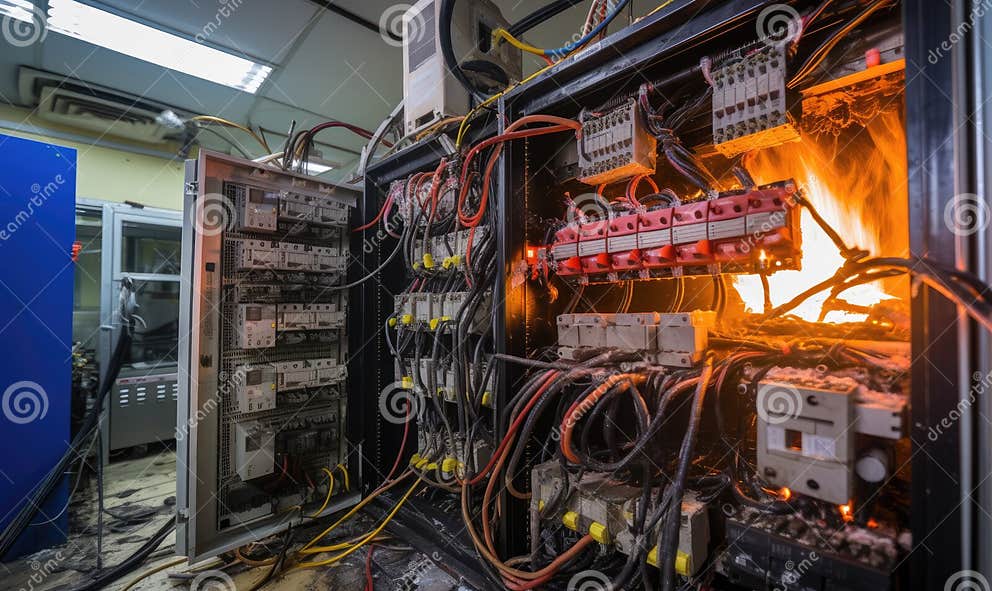 A Complex Network of Wires Connecting Components in a Massive Machine Stock Illustration ...