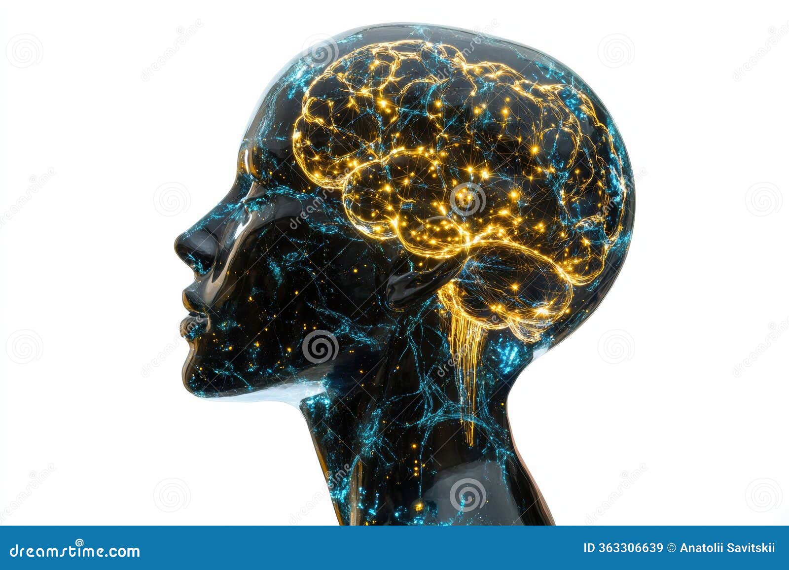 Complex Neural Connections and Glowing Synapses Illustrate Artificial Intelligence in a Human ...