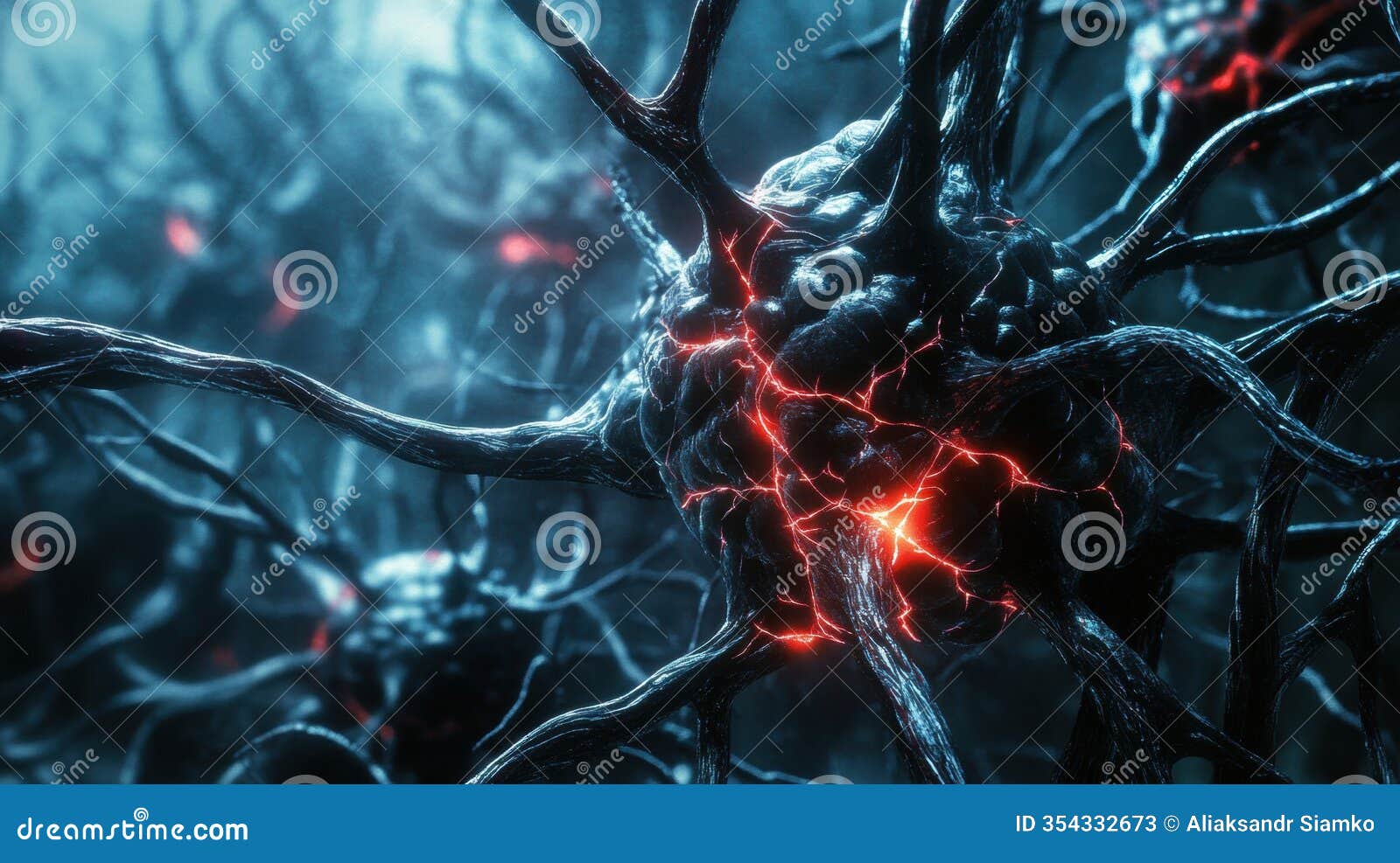 Complex Neural Network with Glowing Connections and Dark Structures ...