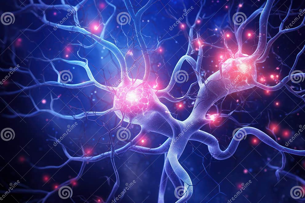 Complex Neurons Brain. Generate Ai Stock Illustration - Illustration of ...
