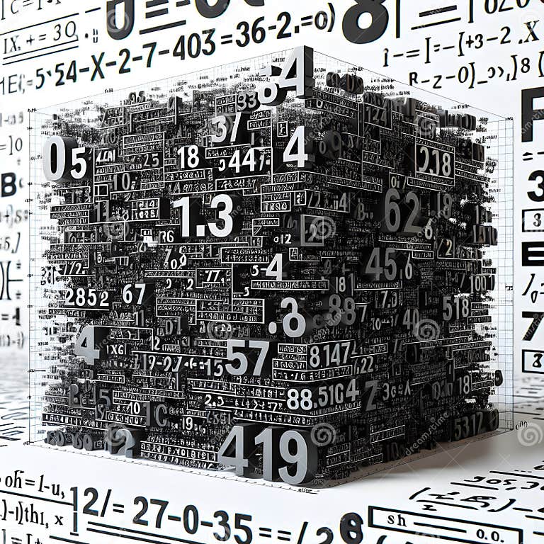 Complex Numerical Cube Abstract Stock Illustration - Illustration of ...