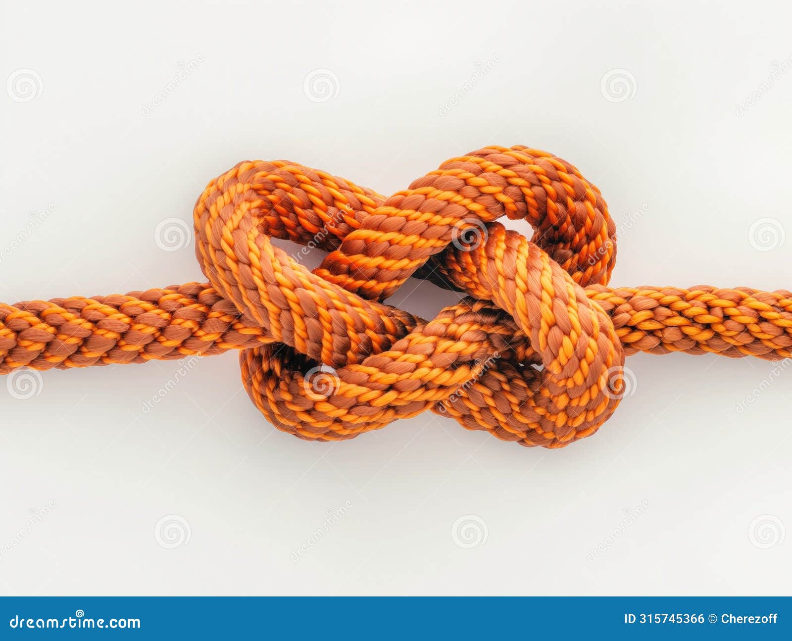 Complex Orange Rope Knot on White Background Stock Photo - Image of ...