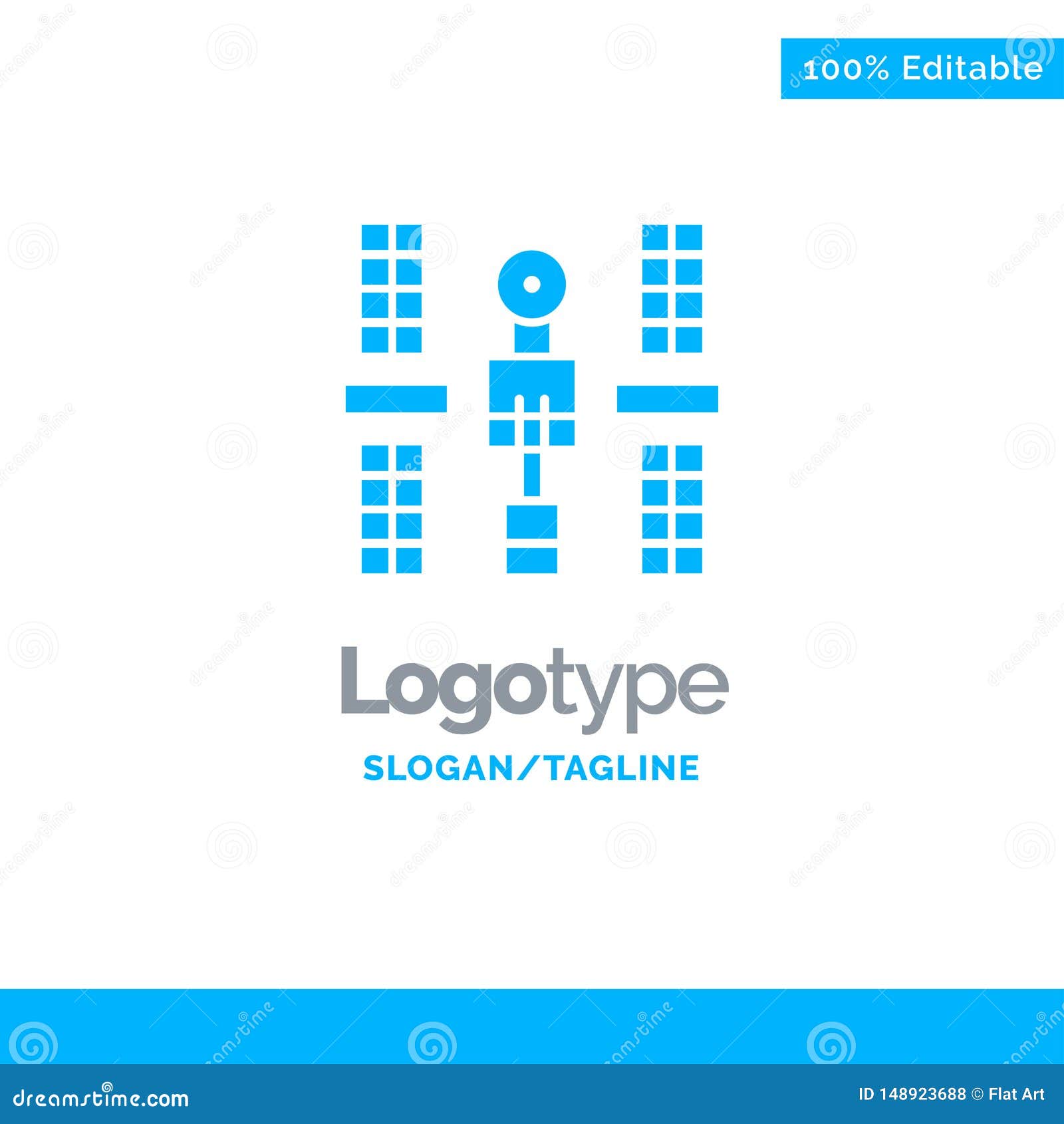 Complex, Orbital, Platform, Satellite, Space Blue Solid Logo Template ...