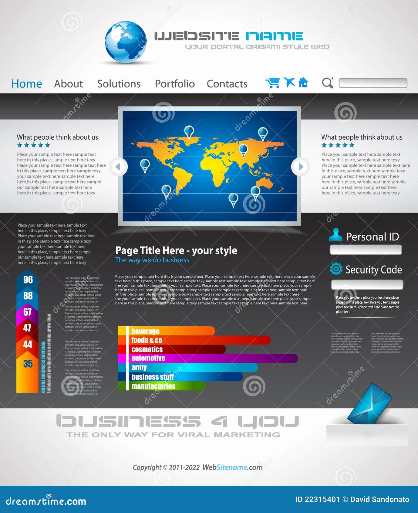 Complex Origami Website - Elegant Design Stock Vector - Illustration of ...