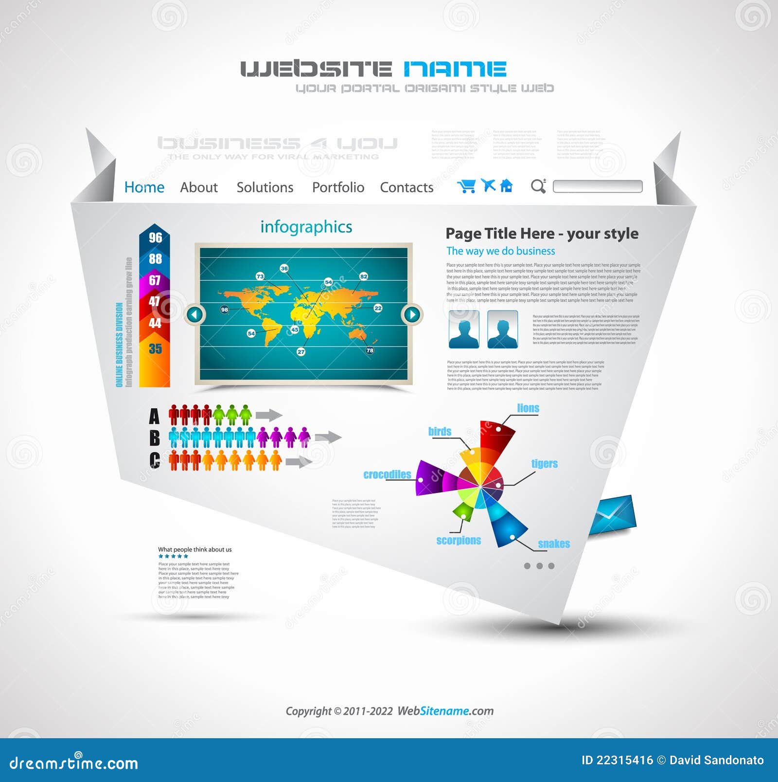 Complex Origami Website - Elegant Design Stock Vector - Illustration of ...