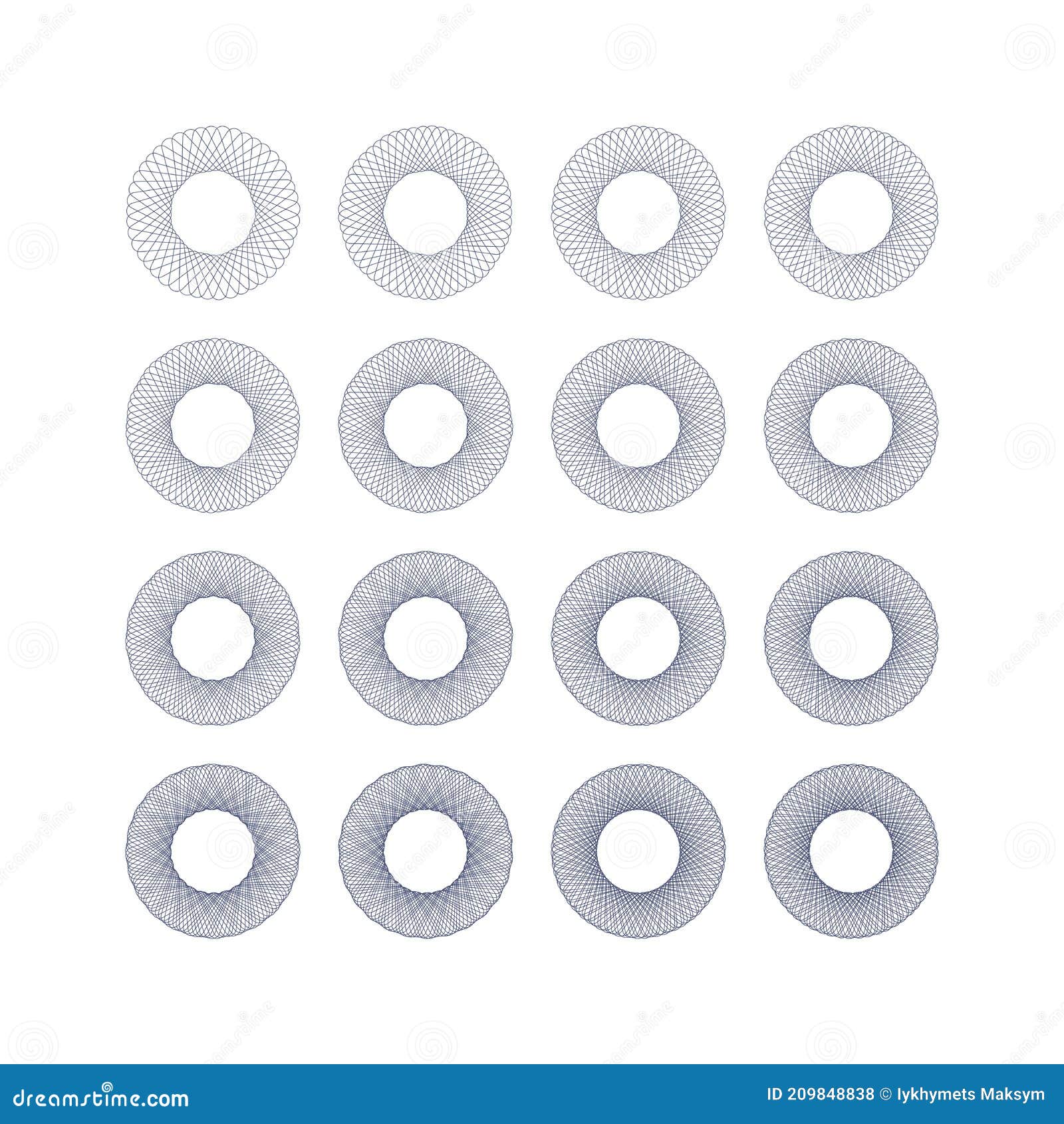 A Complex Pattern of Circles Geometric Circular Pattern in Black Color ...