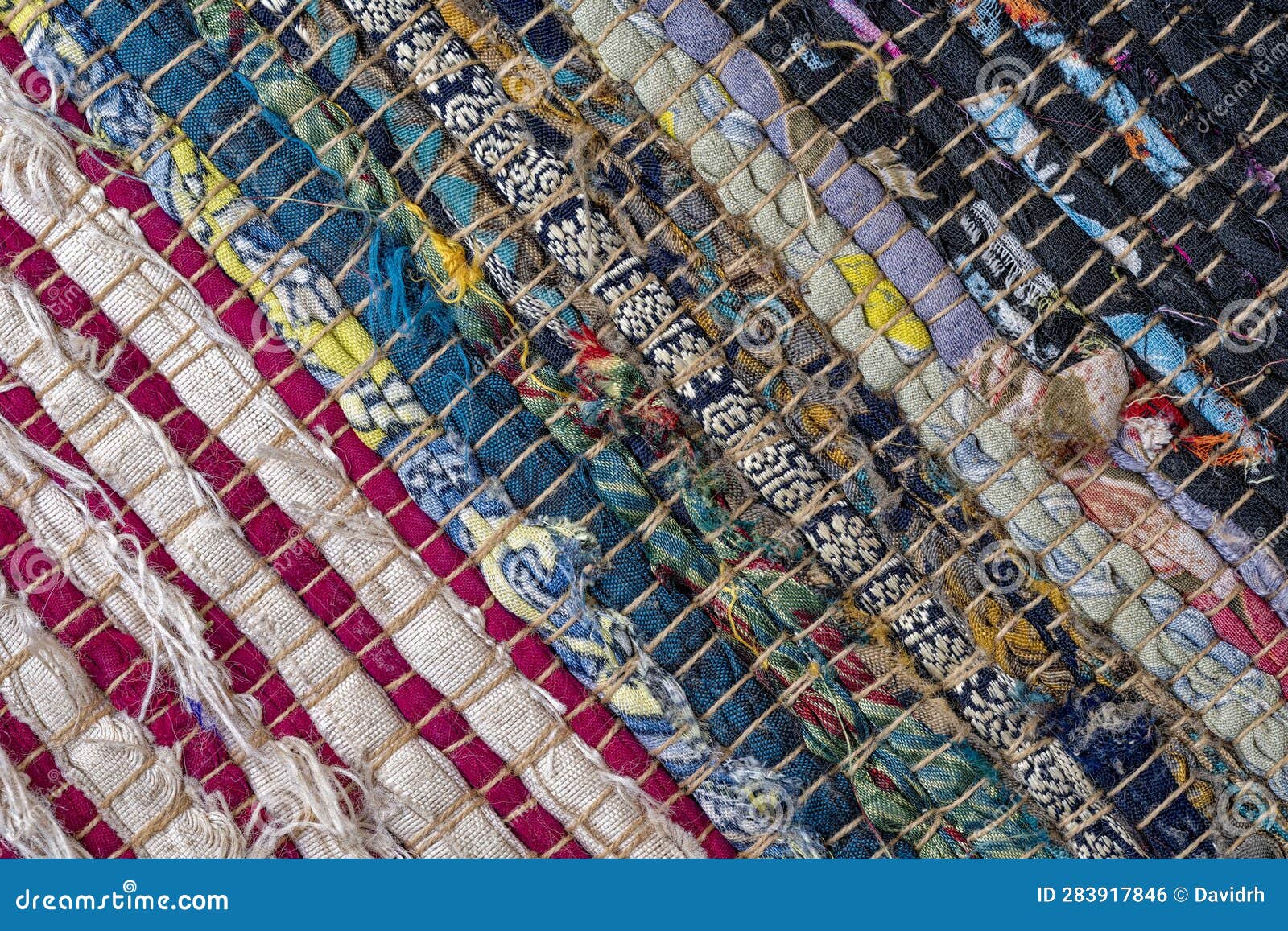 The Complex Patterns of a Rag Rug Up Close Stock Photo - Image of ...