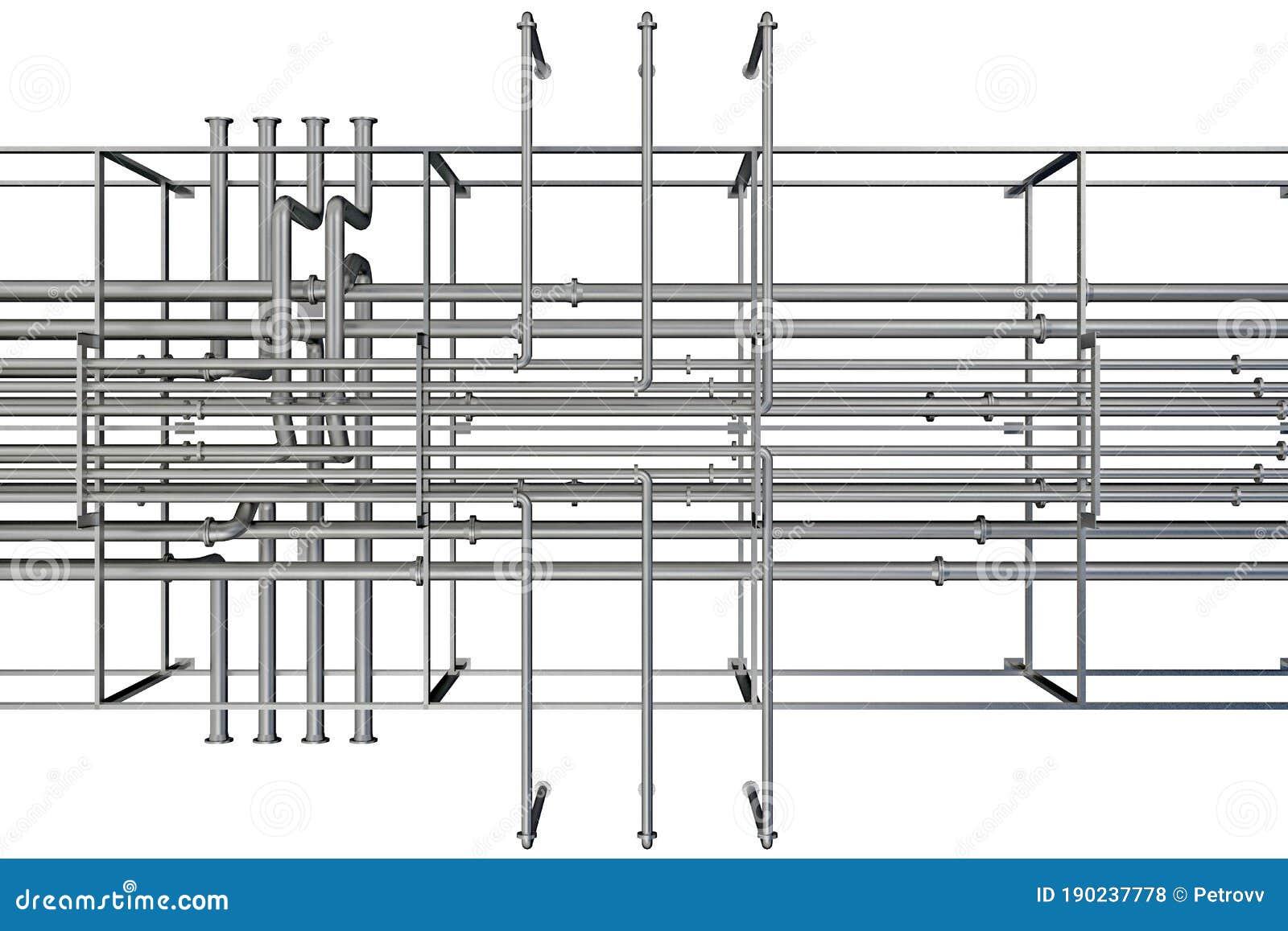 Complex Pipe Lines Background Stock Illustration - Illustration of pipe ...