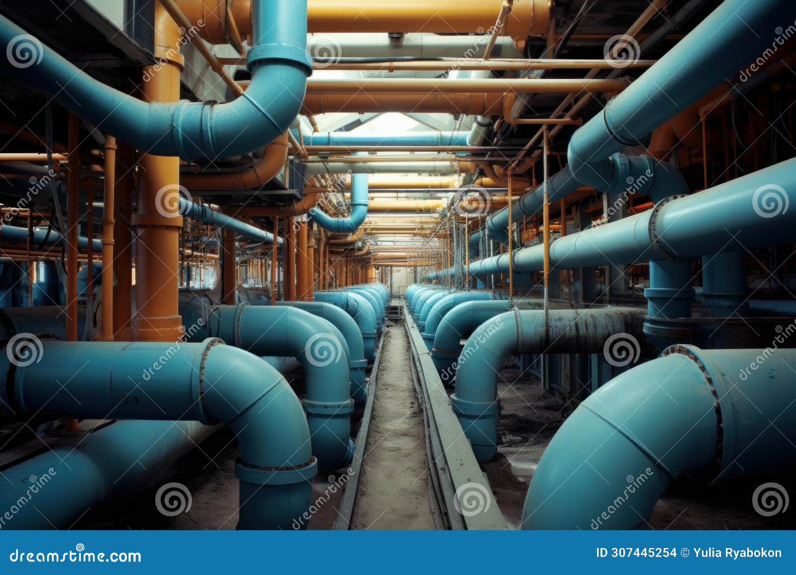 Complex Pipes Installing Concrete Tunnel Road. Generate Ai Stock Photo ...