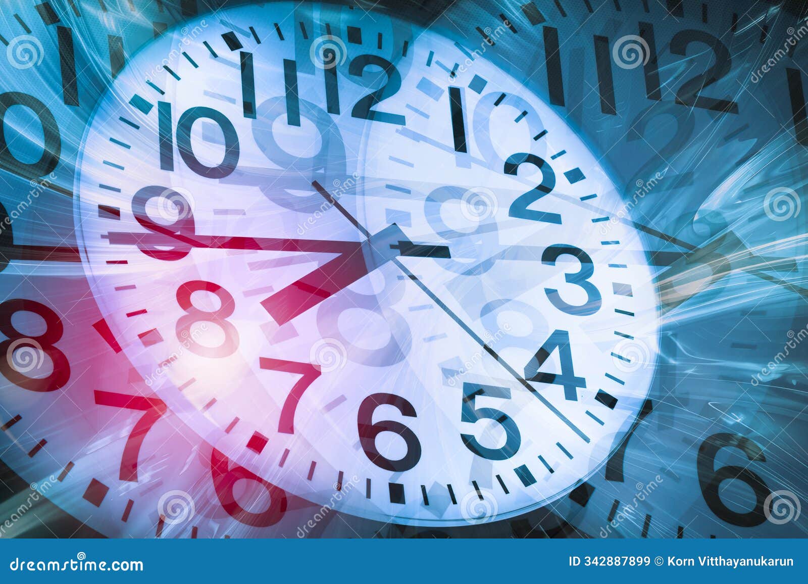 Complex Precision Times Clock Business Working Hours Moving. Stacked ...