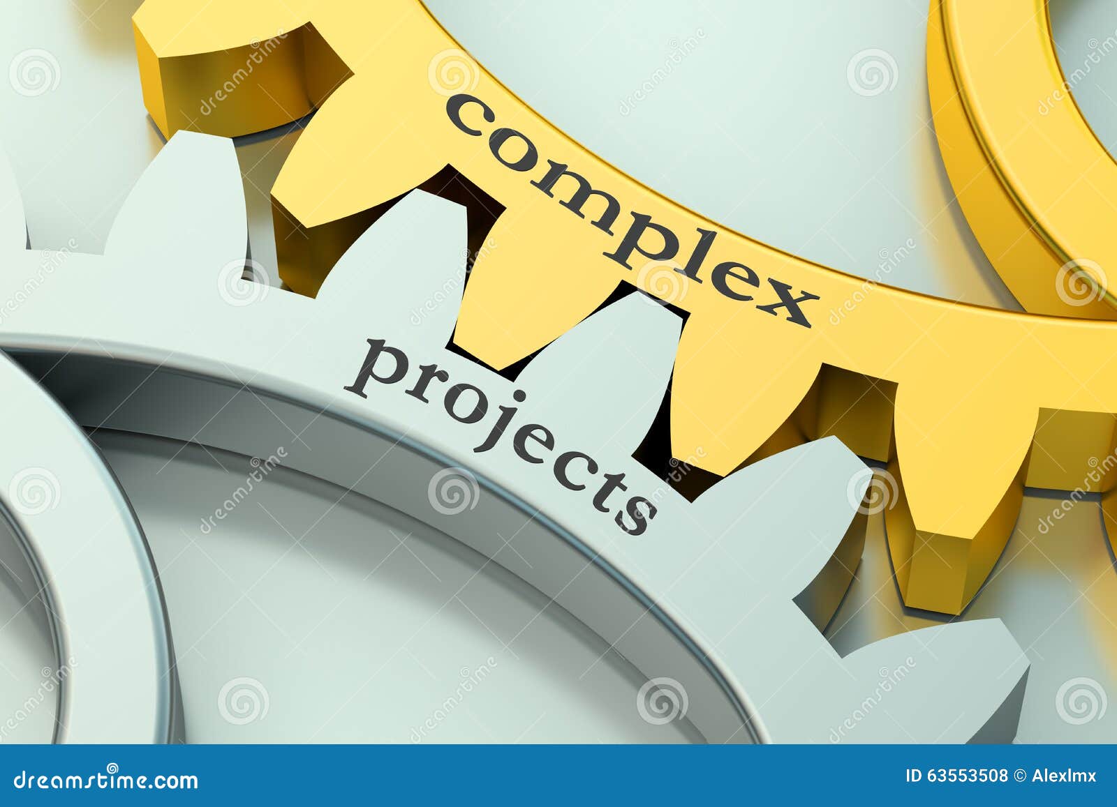 Complex Projects Concept on the Gearwheels Stock Illustration ...