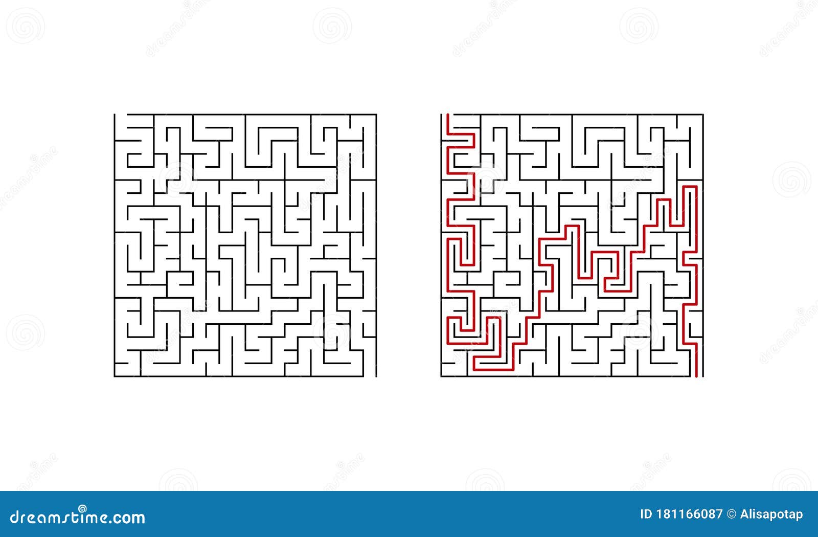 Complex Puzzle Winter Maze Labyrinth Vector With Solution ...