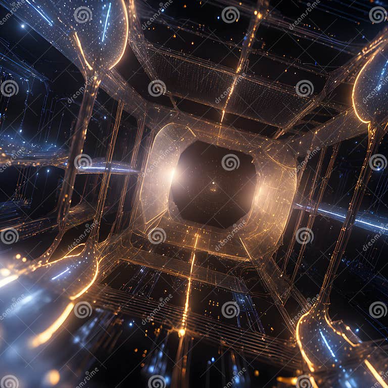 A Complex Quantum Computing System. Stock Illustration - Illustration ...