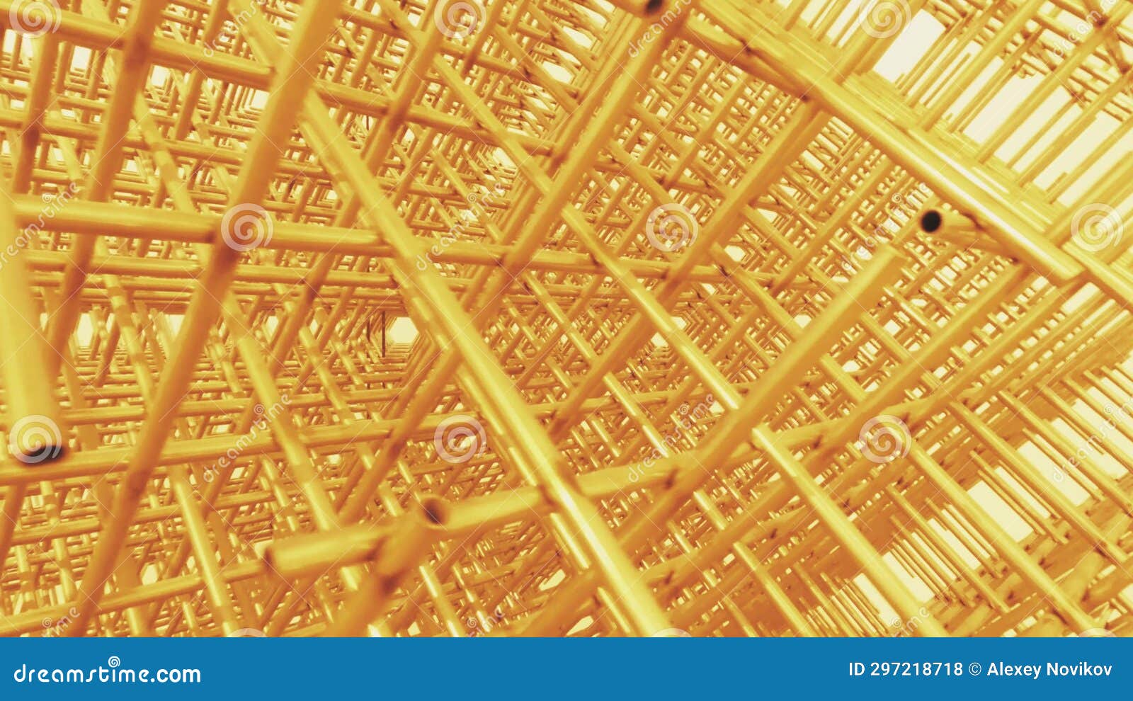 Complex Regular Structure Made of Many Golden Tubes Stock Photo - Image ...