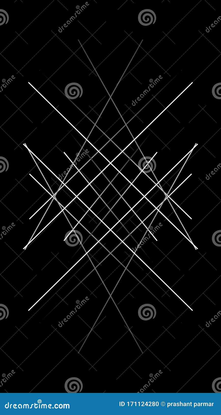 Complex Rhombus White Line Geometric Design, Black Background Wallpaper ...