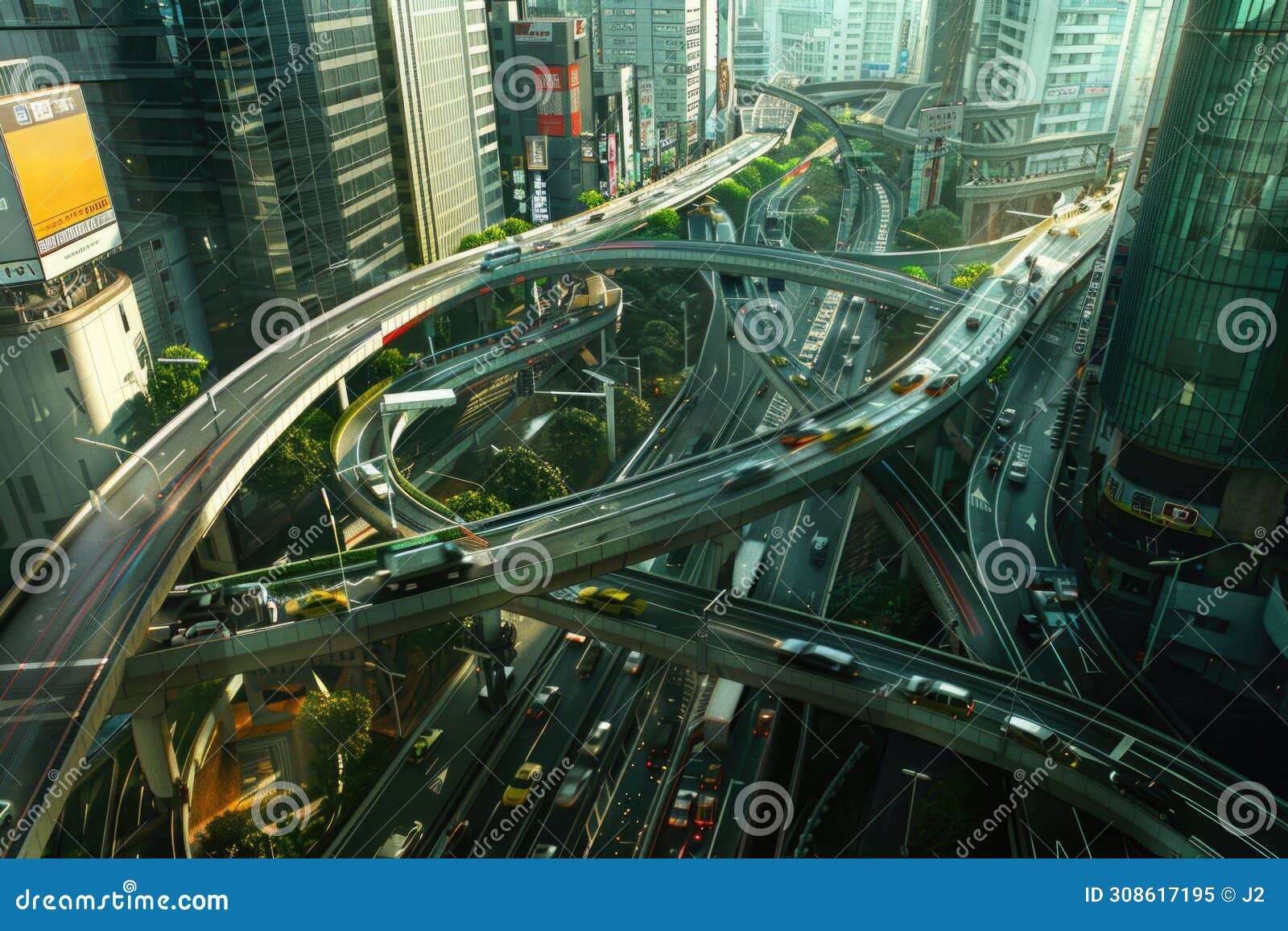 Complex Road Network and Traffic Flow in a Dense Urban Jungle Stock ...