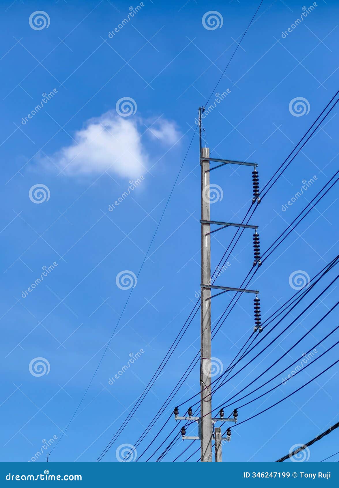 Complex Roadside Electrical Wires with Lamp Post Stock Image - Image of ...