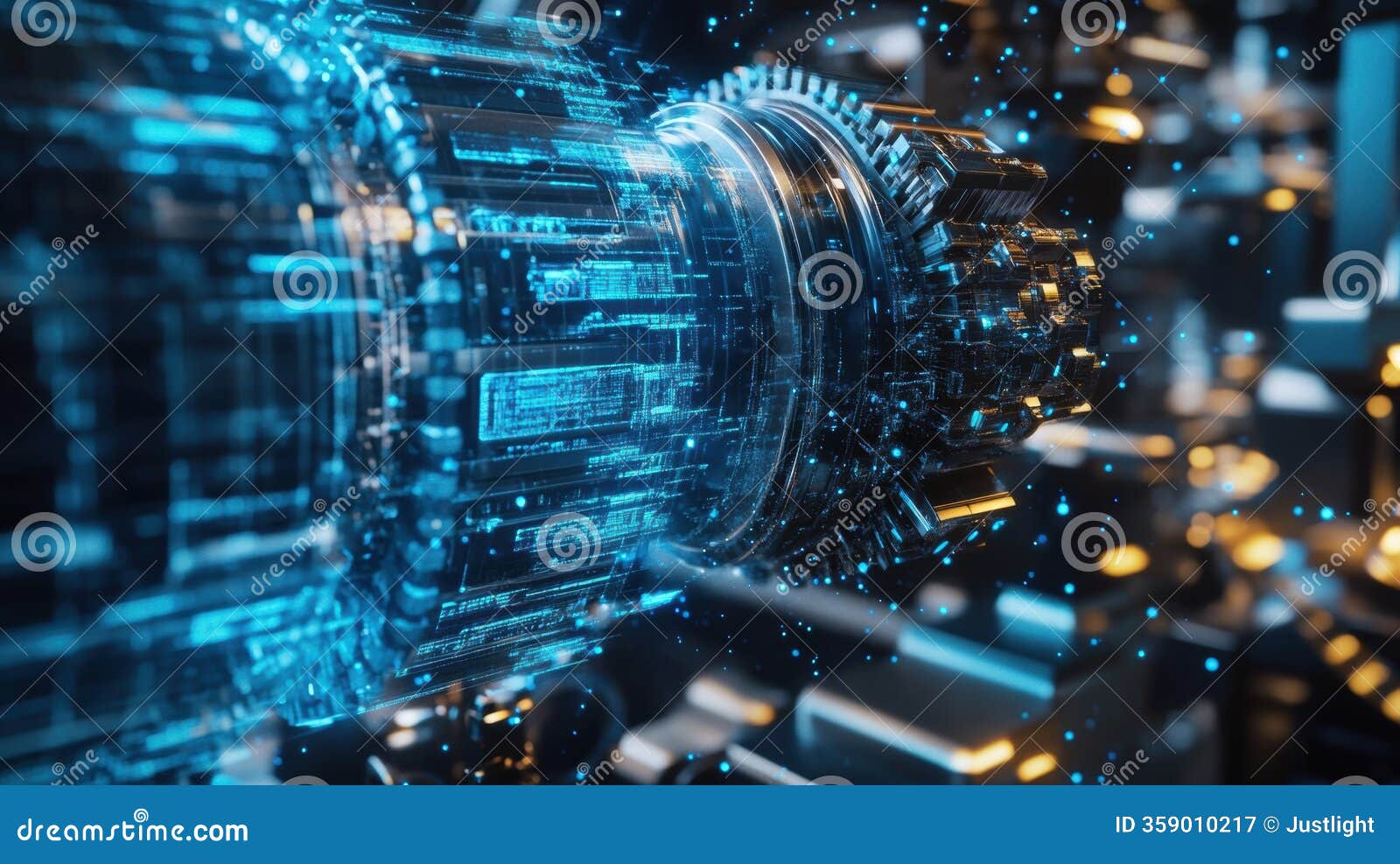 Innovative Manufacturing Process with Futuristic Rotating Gears and ...