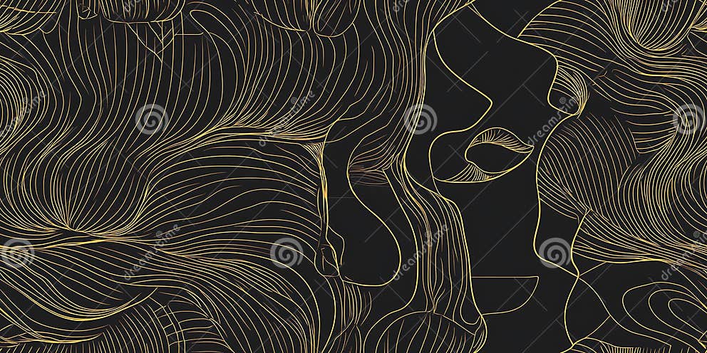 Complex Seamless Pattern Featuring Intricate Line Designs on a Dark ...