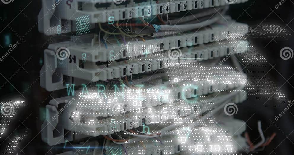 Complex Server Hardware with Various Cables and Connectors Stock Photo ...