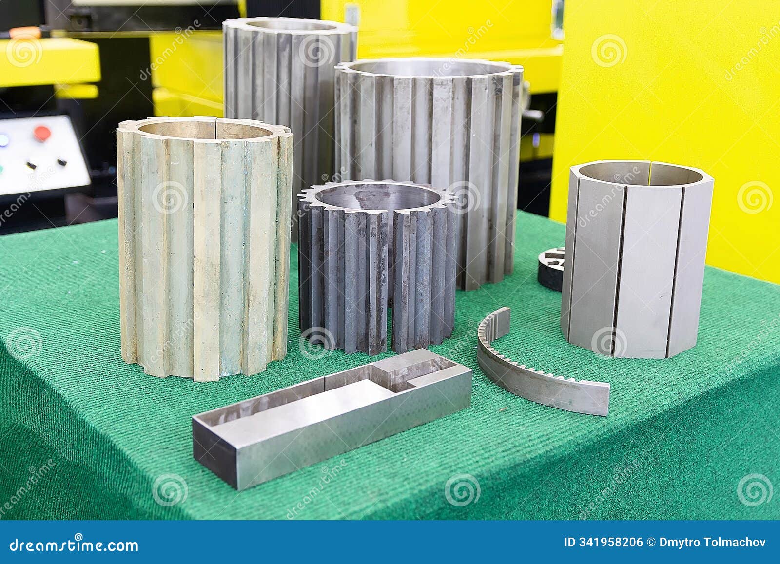 Complex Shaped Parts are Made of Metal Stock Photo - Image of action ...