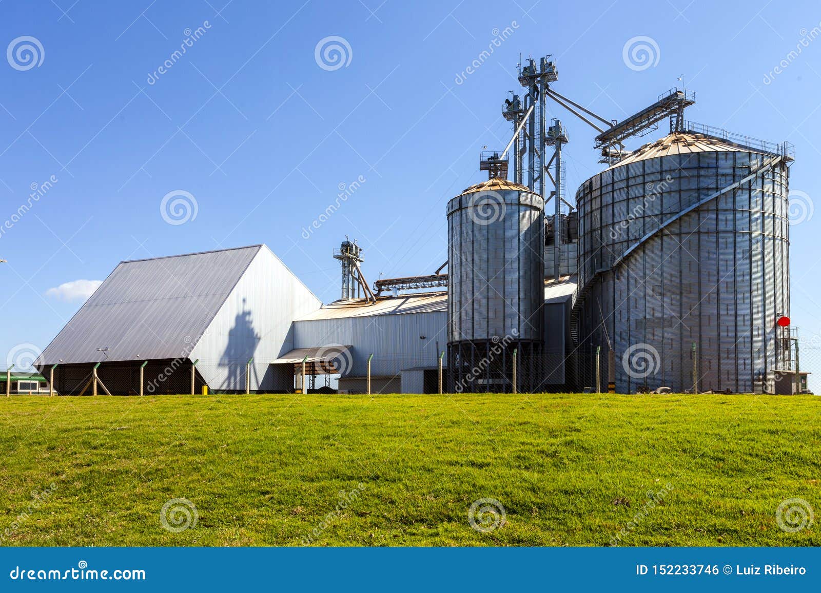 The Complex Silo Installations for Storage of Grain Stock Photo - Image ...