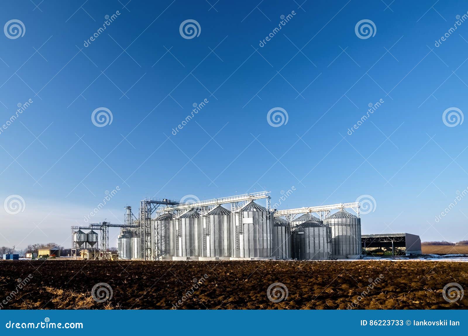 The Complex Silo Installations for the Storage of Grain Standing in the ...