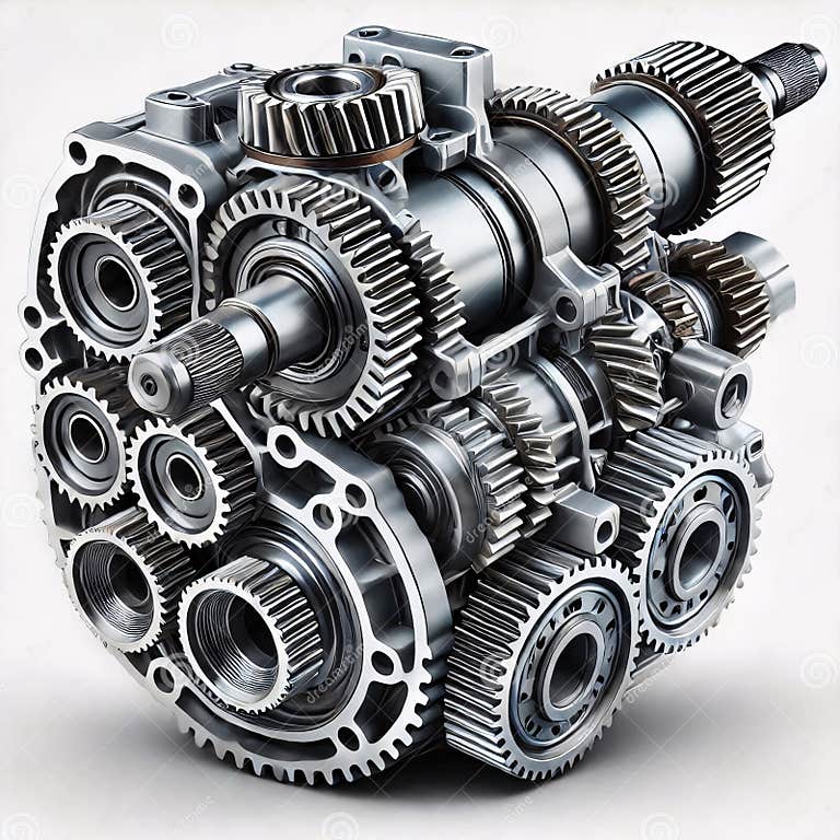 A Complex Silver Gear Transmission System with Multiple Gears and ...