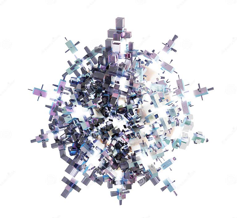 Complex Spiky Structure with Interlocking Geometric Shapes Stock ...