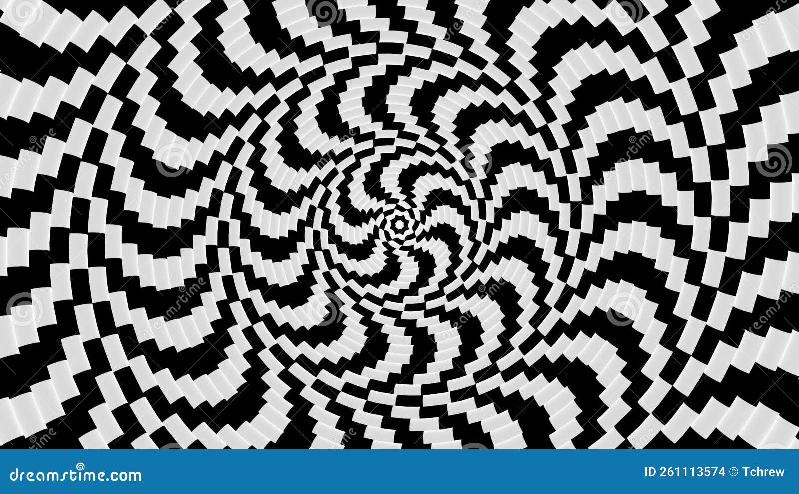 Complex Spires Black and White Optical Illusion, Geometric Monochrome ...