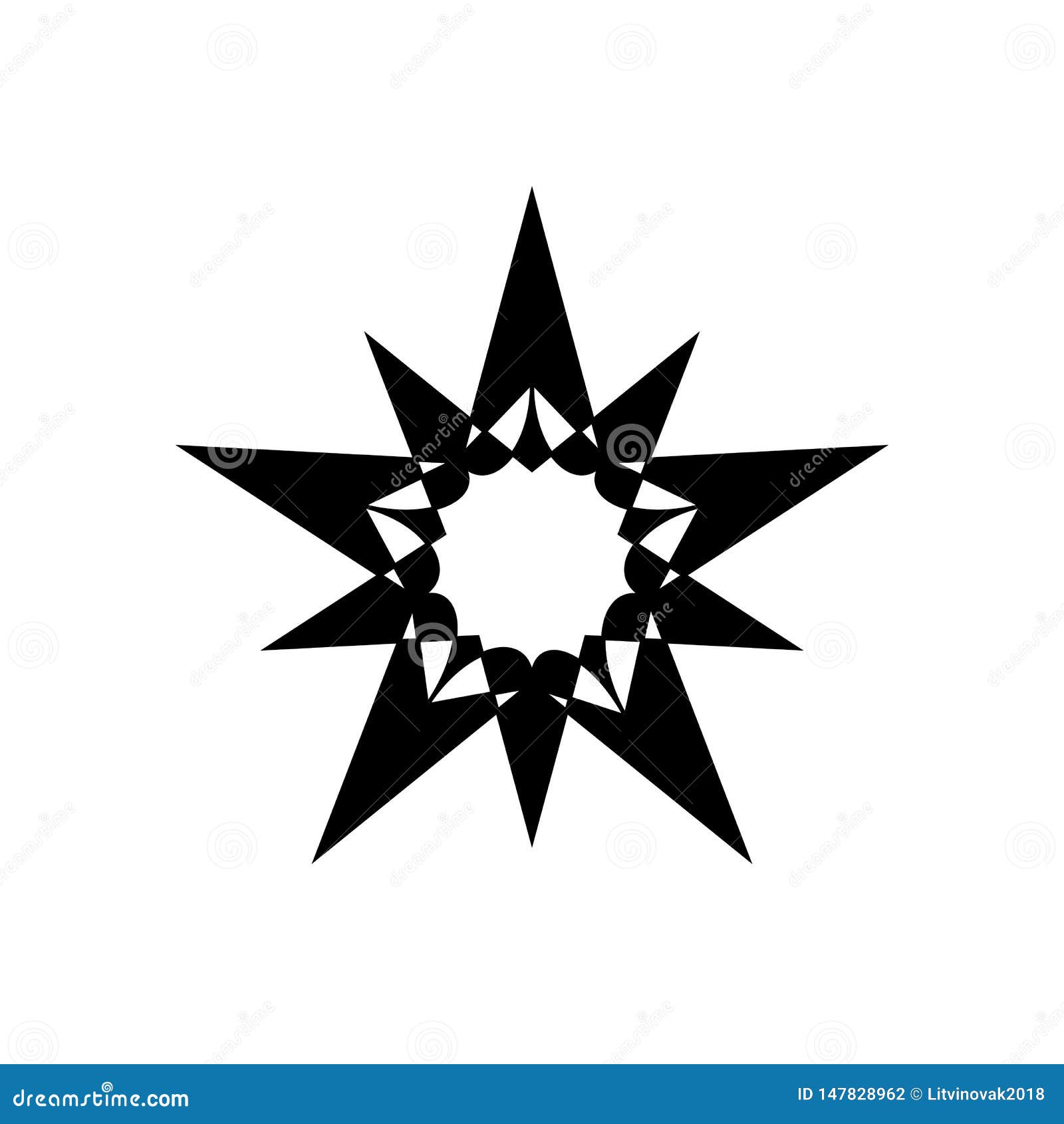 Complex Star Design Vector Icon. Isolated on White Background Stock ...