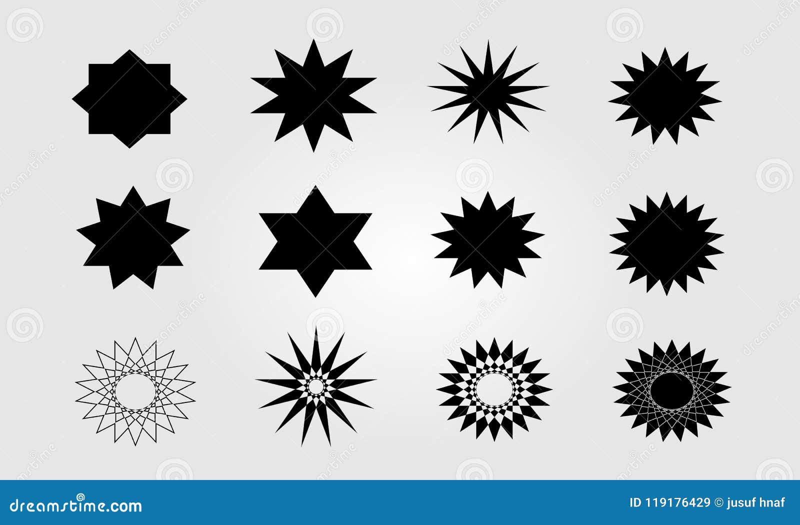 Complex Star Icon Set Vector Stock Vector - Illustration of complex ...