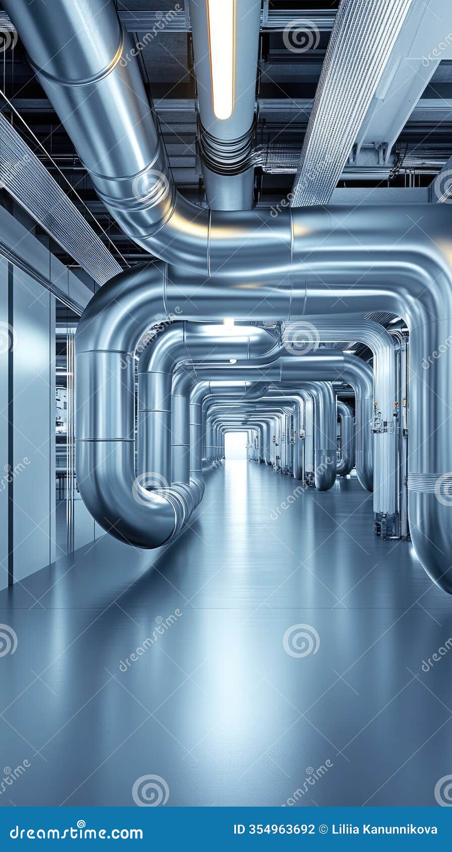 Complex Steel Piping and Lines Guide Flow Paths in an Industrial Plant ...