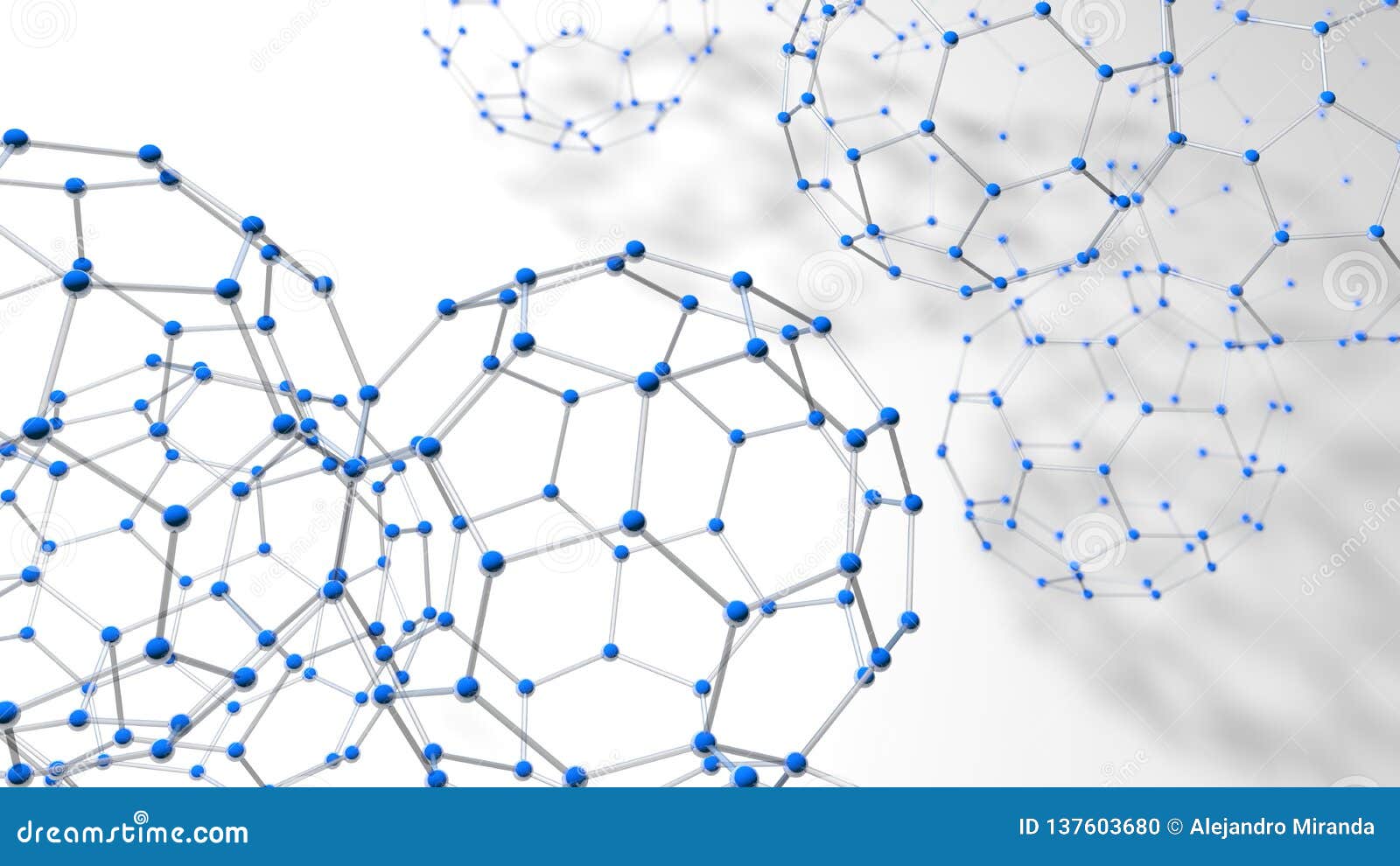 Complex Structure Formed By Tubes And Blue Spheres As Molecules Forming ...