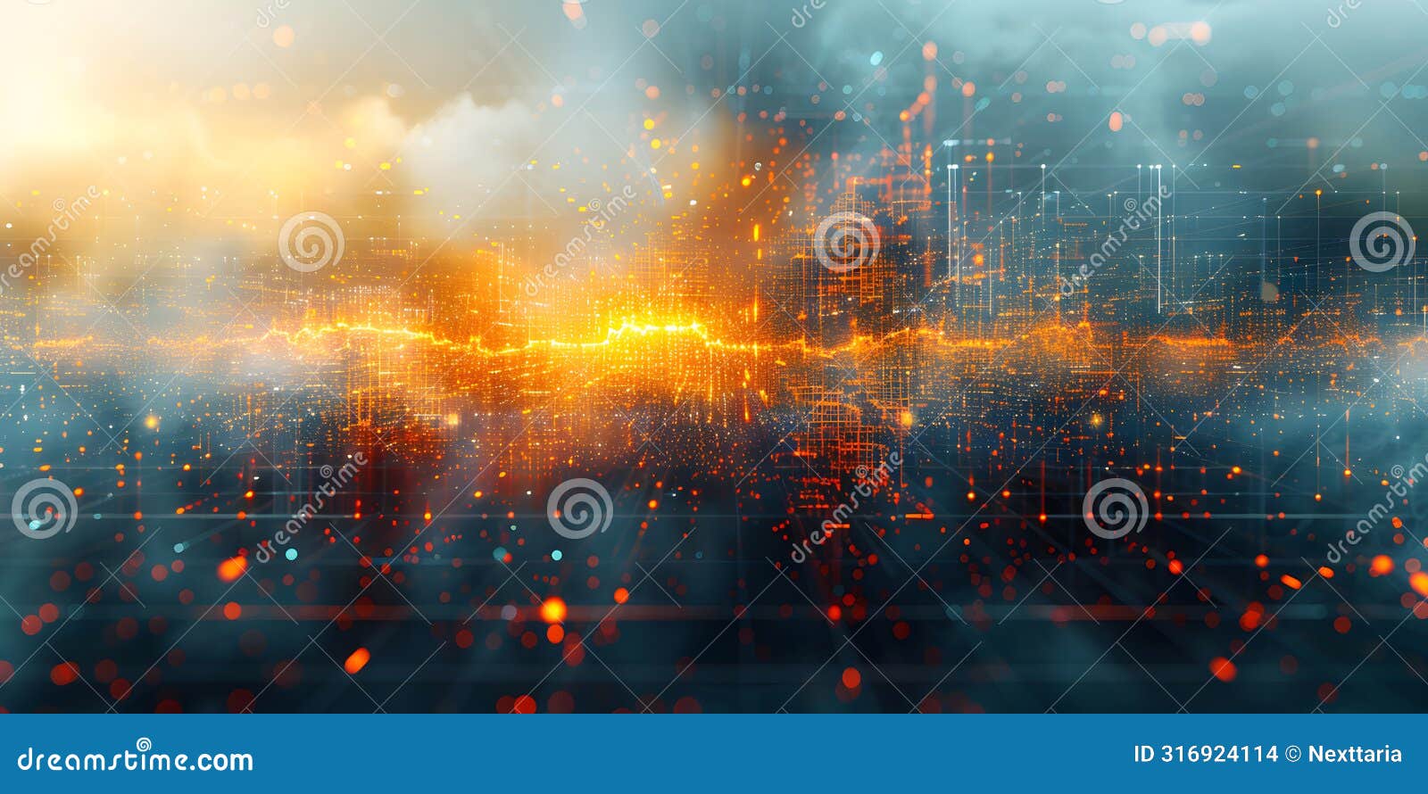 Complex Structures: Abstract Depiction of Cybersecurity & Network ...