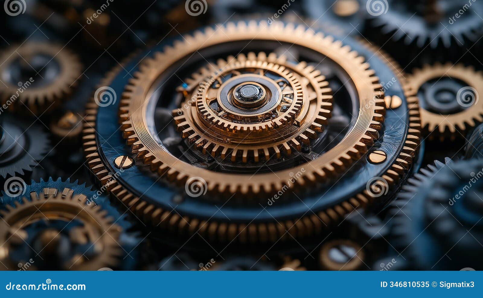 Complex System of Interlocking Gears Working Together Seamlessly Stock ...