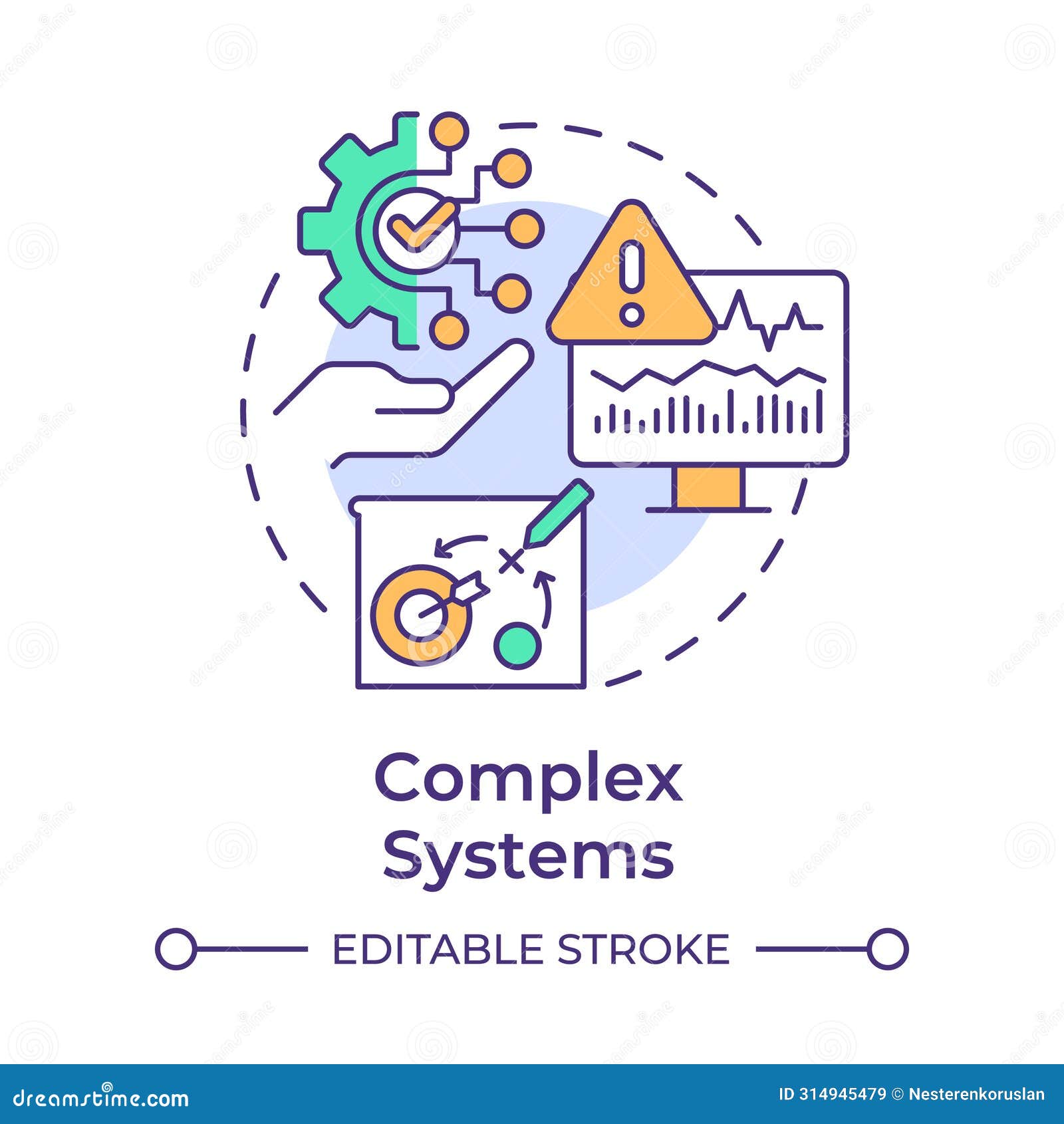 Complex Systems Multi Color Concept Icon Stock Vector - Illustration of ...