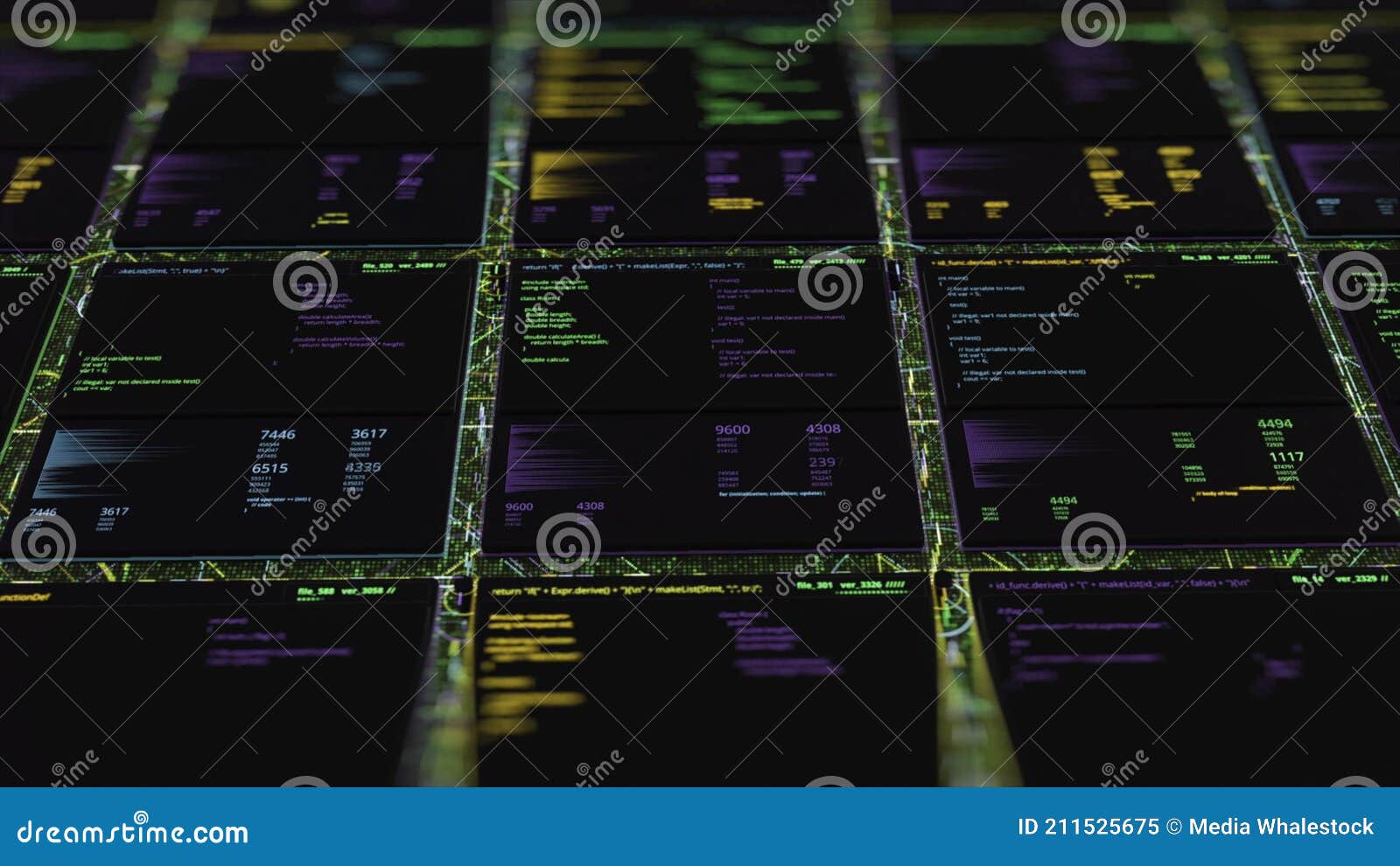 Complex Technology with Abstract Data Blocks, Seamless Loop. Animation ...