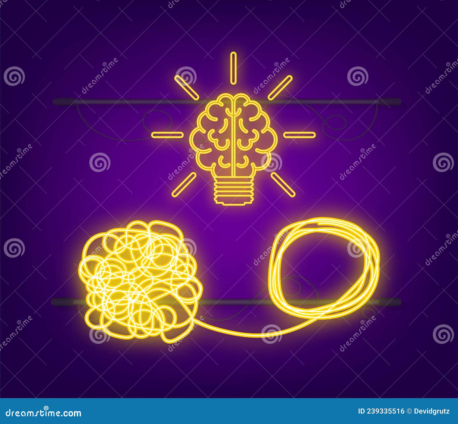 Complex Think, Idea, Great Neon Design for Any Purposes. Vector ...