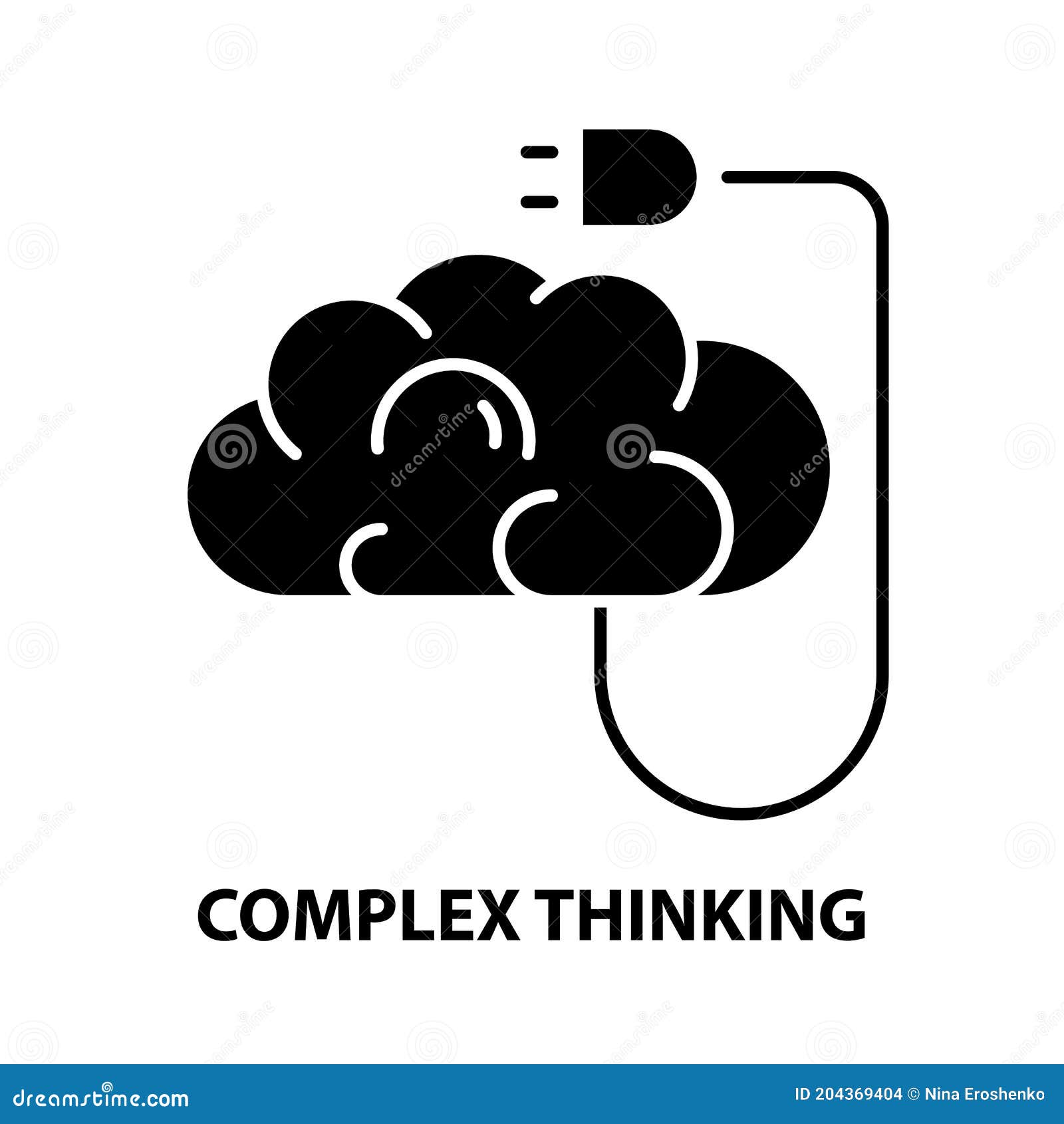 Complex Thinking Icon, Black Vector Sign with Editable Strokes, Concept ...