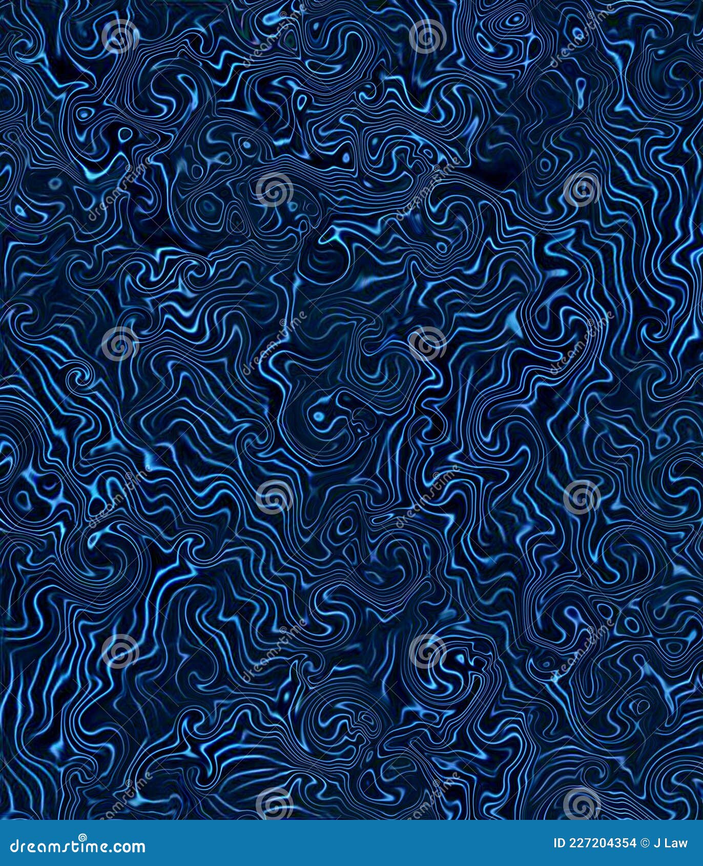 Complex Turbulence Distortion Pattern in Turquoise Blue Curves Stock ...