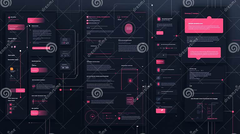 Complex Ux Ui Design Process Showing Interconnected Screens and ...