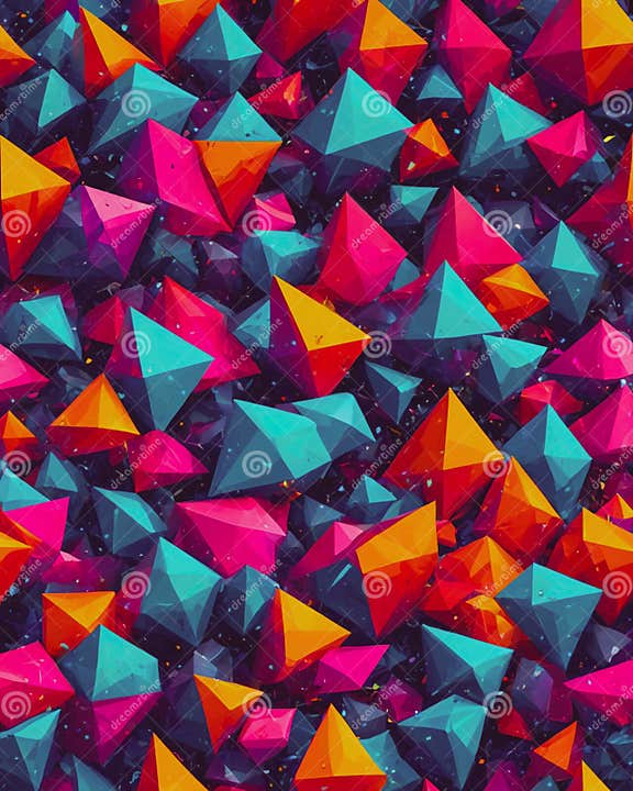 Complex and Vibrant Geometric Shapes Reminiscent of User Interfaces ...